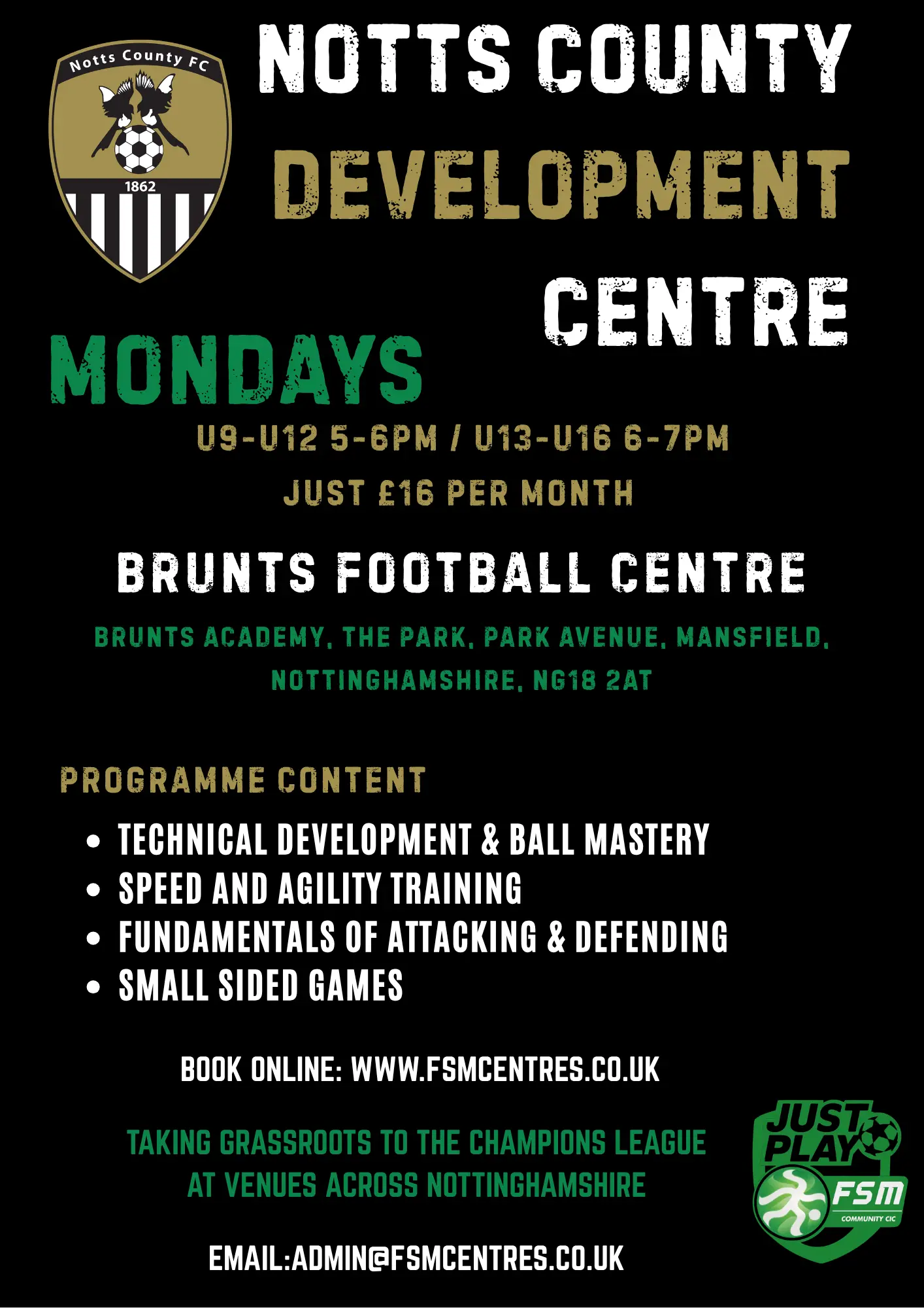 Brunts Football Centre - Notts County Development Session